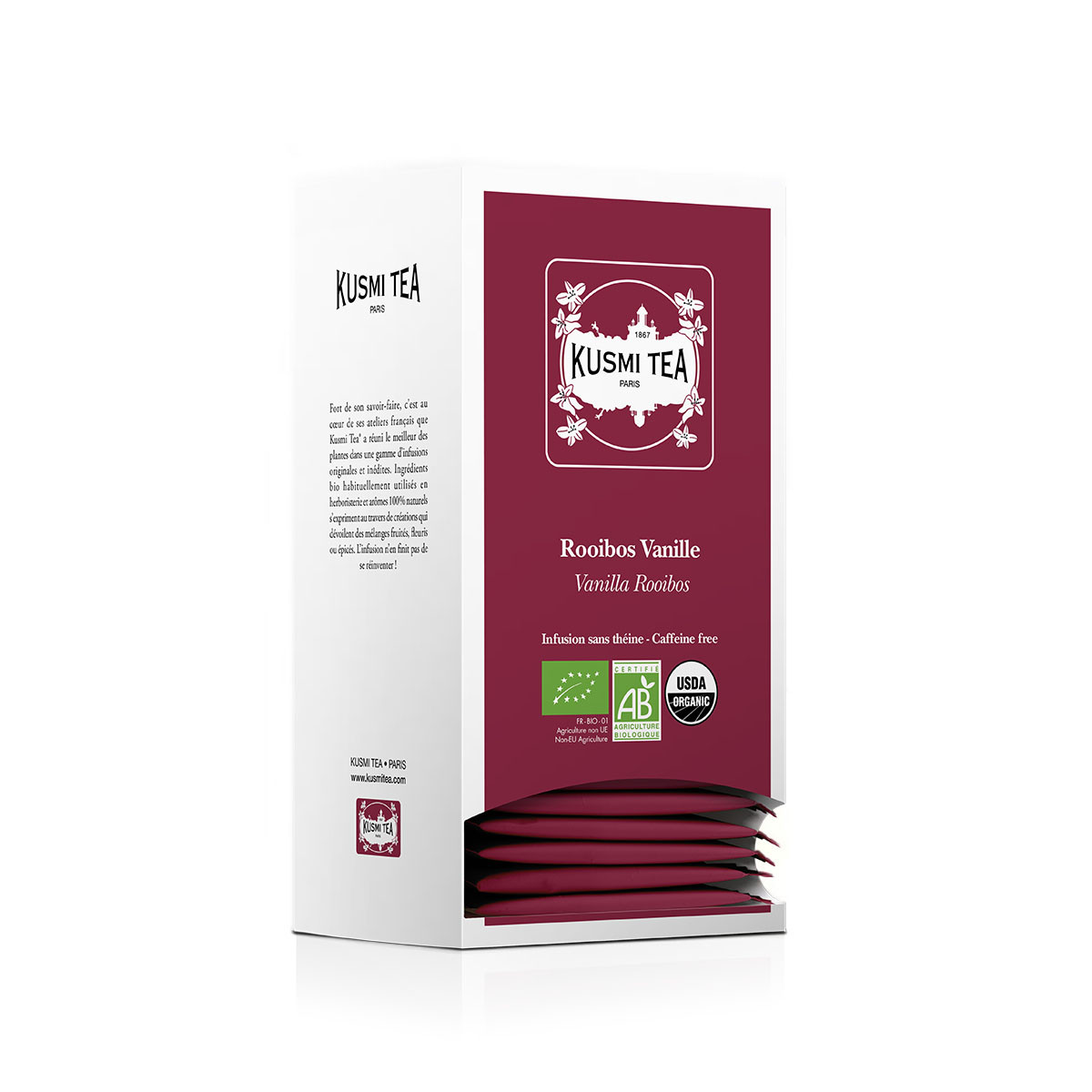 Infusion Rooibos Vanille Bio Kusmi Tea - 6 boites - 150 sachets