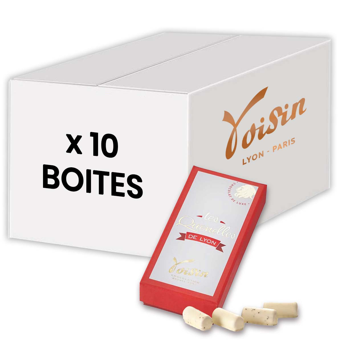 Chocolat Voisin Spécialités de Lyon Les Quenelles - 10 boites - 450 gr