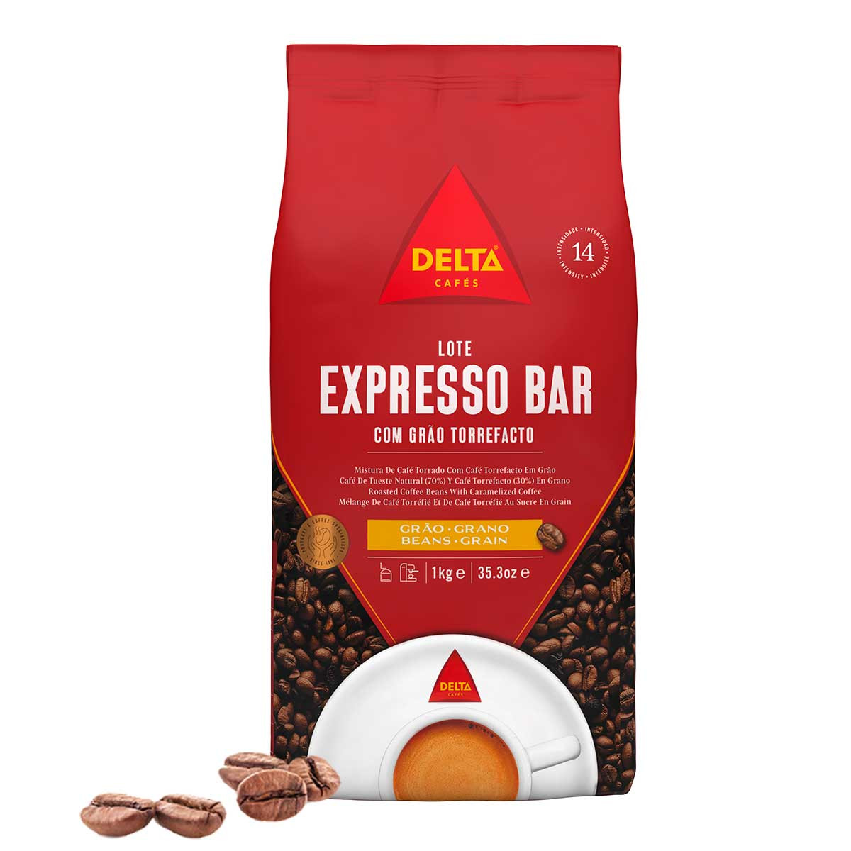 Delta Expresso Bar Café en Grains Corsé Intensité 4/5 Blend - 1 kg
