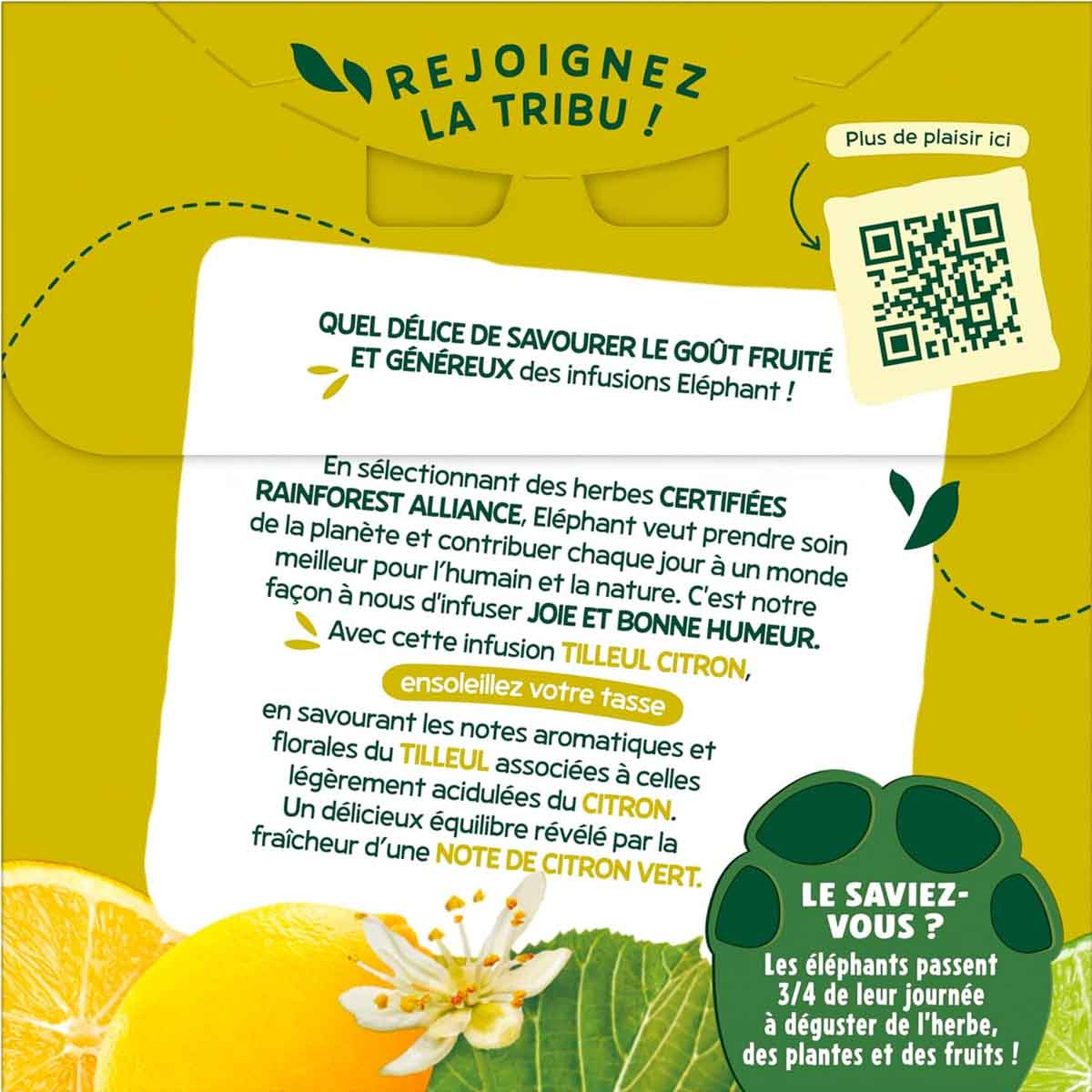 Infusion Éléphant Tilleul Citron et Citron Vert - 20 sachets pyramide
