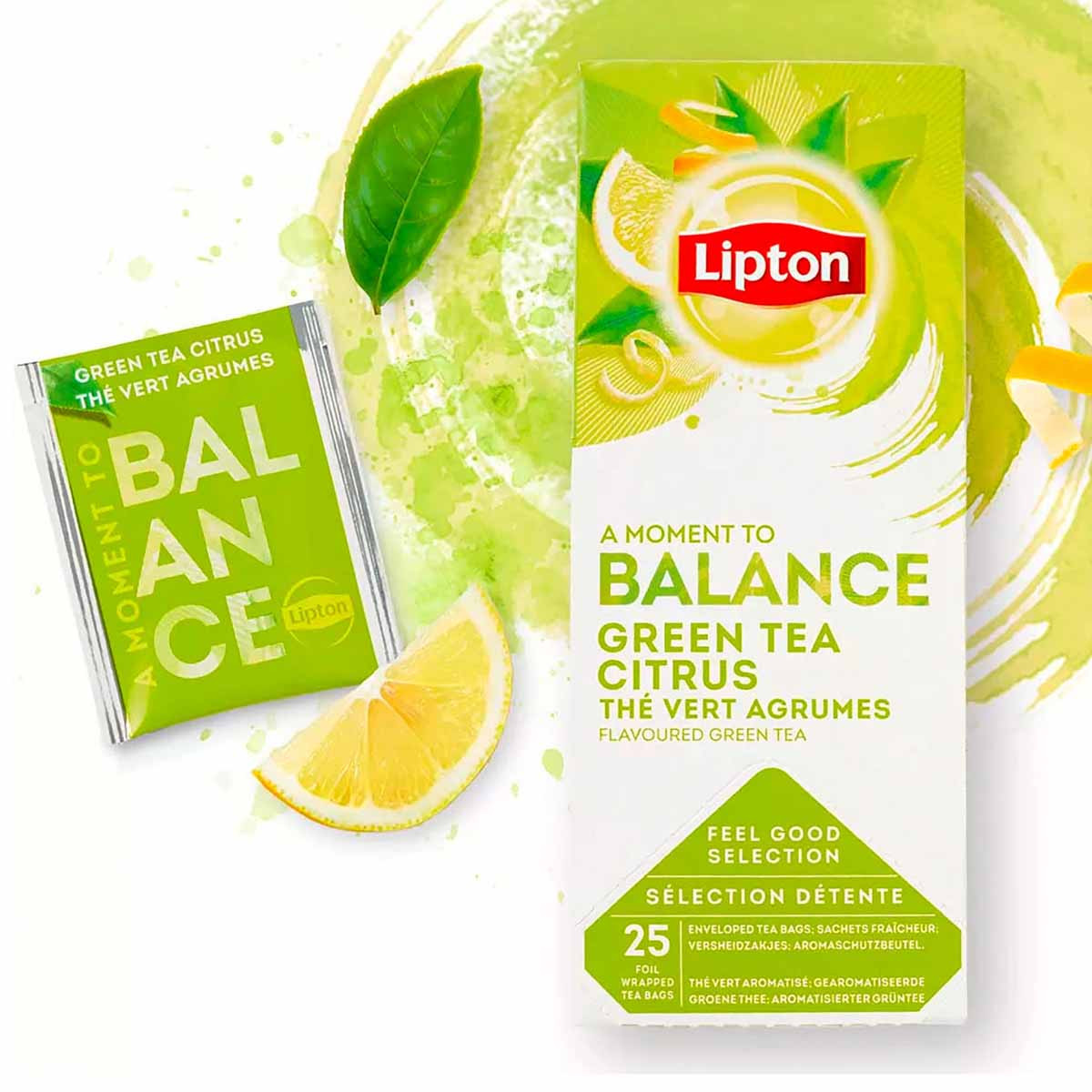 Thé vert Lipton Agrumes - 25 sachets