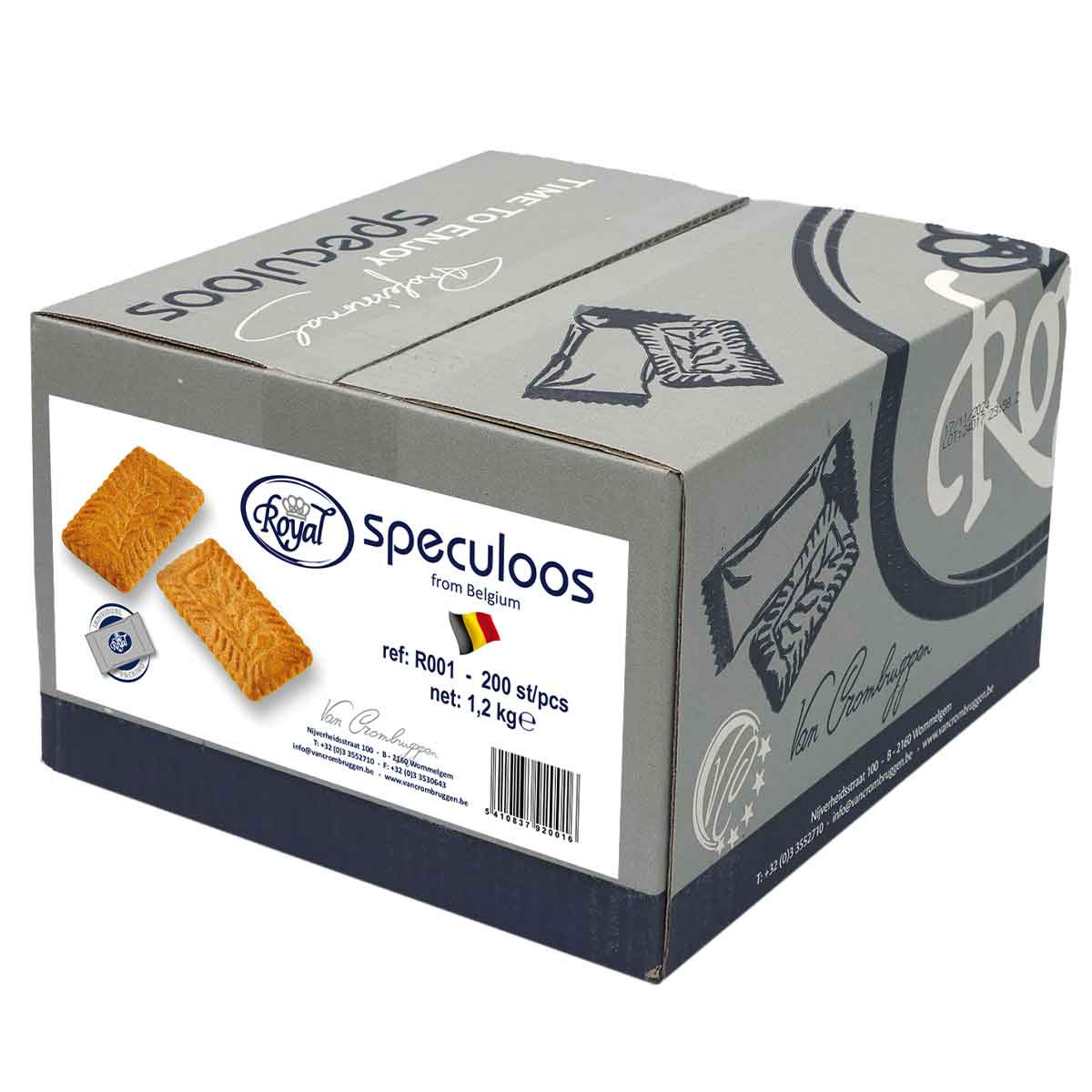 Speculoos Royal - carton de 200 biscuits emballés individuellement